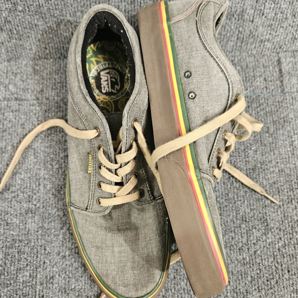 Rare Vintage Rasta Spitfire Vans Men's Size 10.5 - Gem